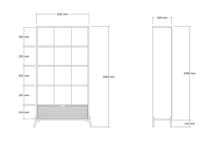Numano Bookcase, Oak & White | Vivense London