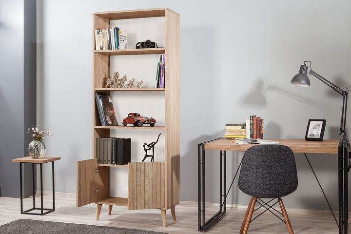 City Natural Bookcase, 198 cm, Oak | Vivense London
