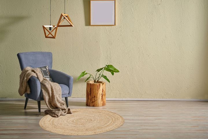 June Rustikaler Jute-Teppich, 90x90 cm, Beige | Vivense Deutschland