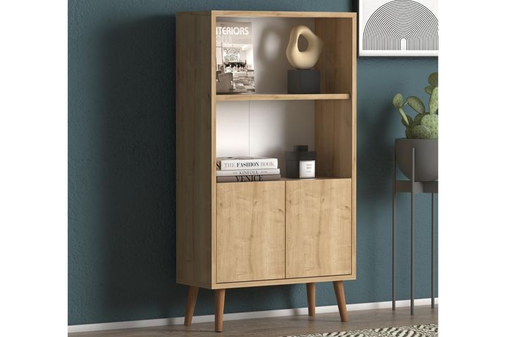 Luce Bookcase, 110 cm, Oak | Vivense London