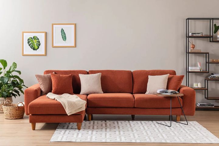 Merlin Mini-Hoekbank, steenrood | Vivense Nederland