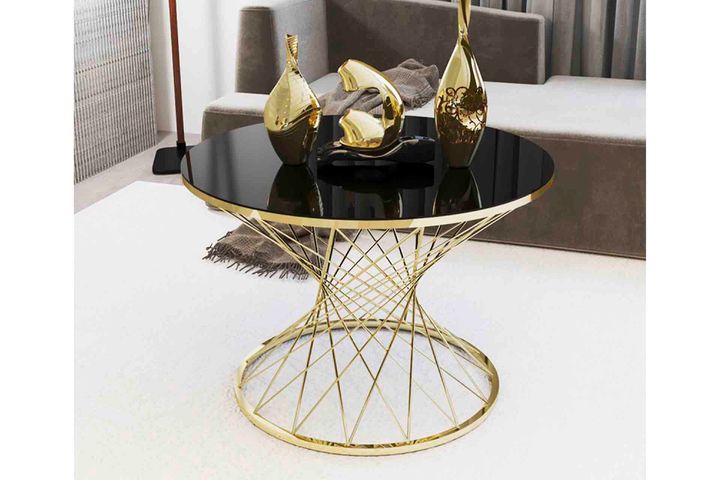 Vals Coffee Table, Black & Gold | Vivense London