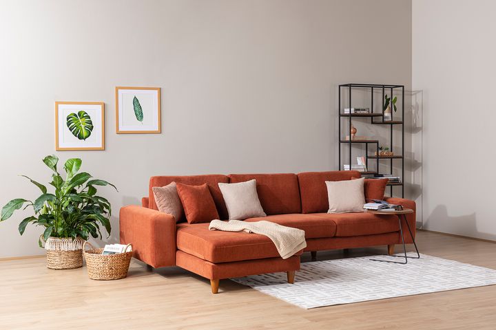 Merlin Mini-Hoekbank, steenrood | Vivense Nederland