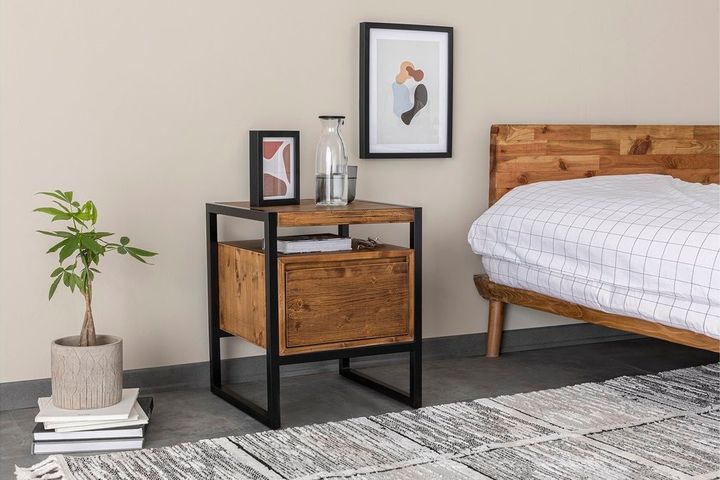 Matis Commode, Dark Wood & Black | Vivense London