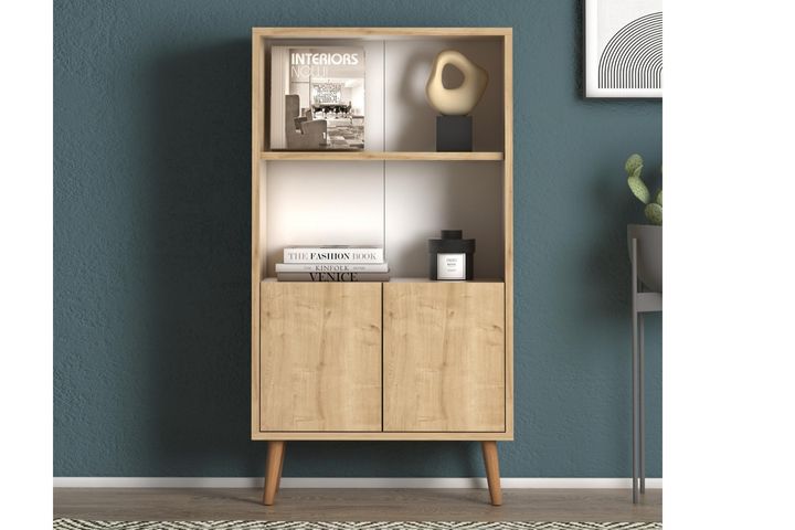 Luce Bookcase, 110 cm, Oak | Vivense London