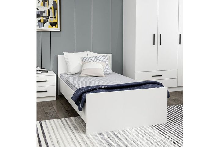 Medway Single Bed, 90 x 190 cm, White | Vivense London