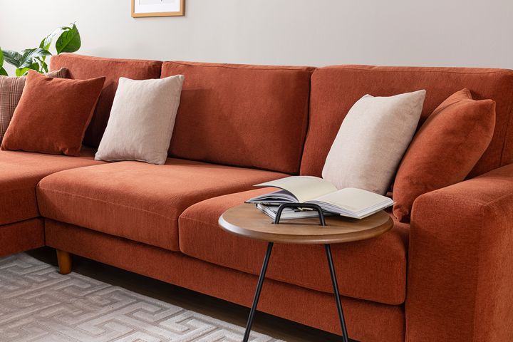 Merlin Mini-Hoekbank, steenrood | Vivense Nederland