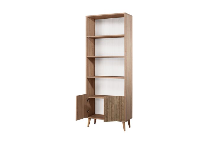 City Natural Bookcase, 198 cm, Oak | Vivense London