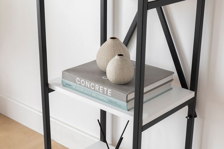 Nilamu 5-Tier Bookcase, 45 cm, White | Vivense London