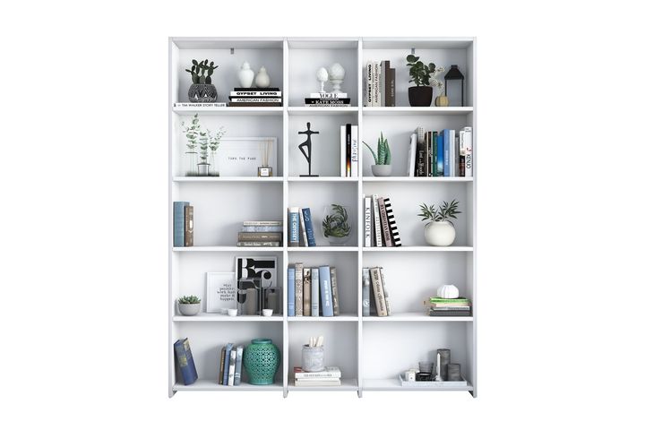 Rani Wide Bookcase, White | Vivense London