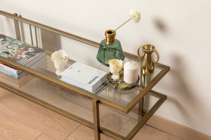Calm TV Unit, 150 cm, Gold | Vivense London