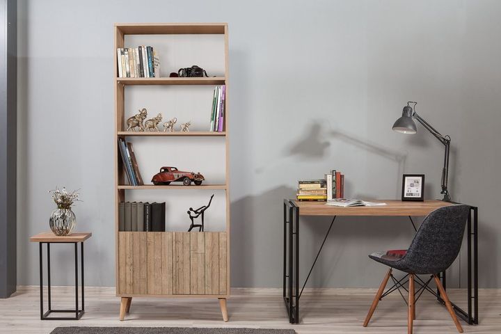 City Natural Bookcase, 198 cm, Oak | Vivense London