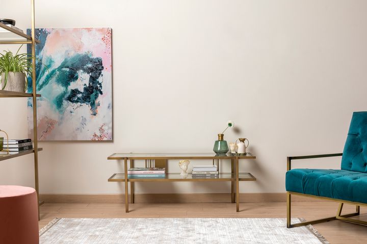 Calm TV Unit, 150 cm, Gold | Vivense London