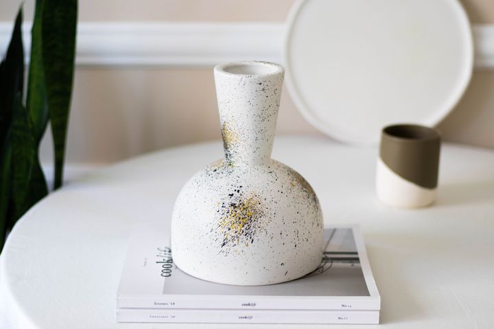 Laura Ceramic Vase, White | Vivense London