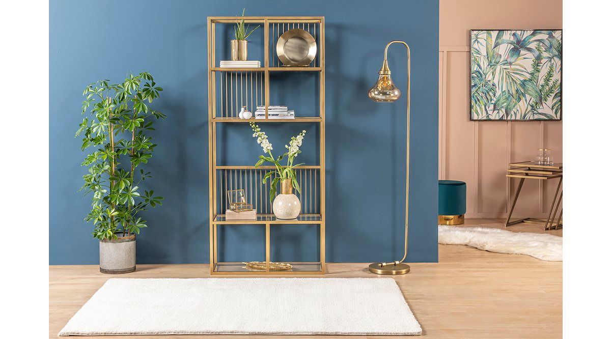 Lola Bookcase, 180 cm, Brass | Vivense London